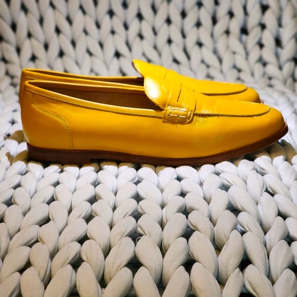 J. Crew | Shoes | J Crew Womens Yellow Leather Loafers | Poshmark